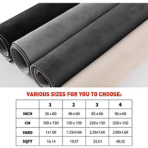 Coswe Suede Headliner Fabric with Foam Backing Material - Automotive/Home Micro-Suede for Car Replacement/Repair/DIY Black 108''x 60'' (275cm x 150cm)