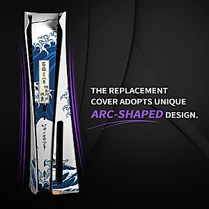 eXtremeRate eXcover The Great Wave Top Bottom Cover Compatible with ps5 Console Disc Edition, Replacement Faceplate Backplate Shell Skin Compatible with ps5 Console Disc Version - Console NOT Included