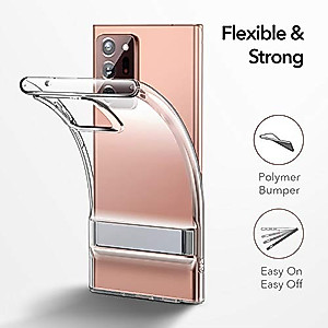 ESR Metal Kickstand Case Compatible with Samsung Galaxy Note 20 Ultra (6.9-Inch) [Vertical and Horizontal Stand] [Reinforced Drop Protection] – Clear