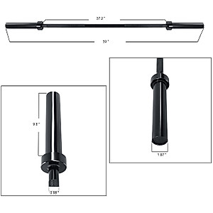 Signature Fitness Powergainz Olympic Barbell Standard Weightlifting Barbell, 700-Pound Capacity,Black