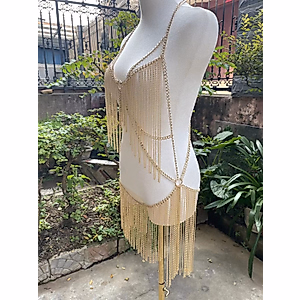 Allison Jennie Women's Sexy Suit Body Chain (010-Gold Colour)