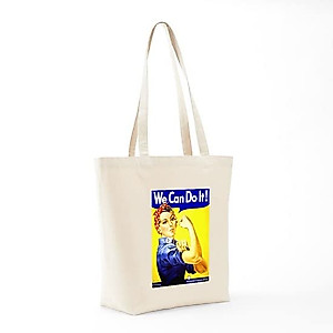 CafePress Rosie The Riveter Tote Bag Natural Canvas Tote Bag, Reusable Shopping Bag