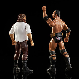 Mattel WWE The Rock vs Mankind Championship Showdown Action Figure 2-Pack with Championship, 6-inch