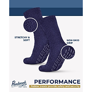 Pembrook Moisturizing Spa Socks Aloe Infused | 2-Pair | Fuzzy Non Skid Gel Sleeping Socks