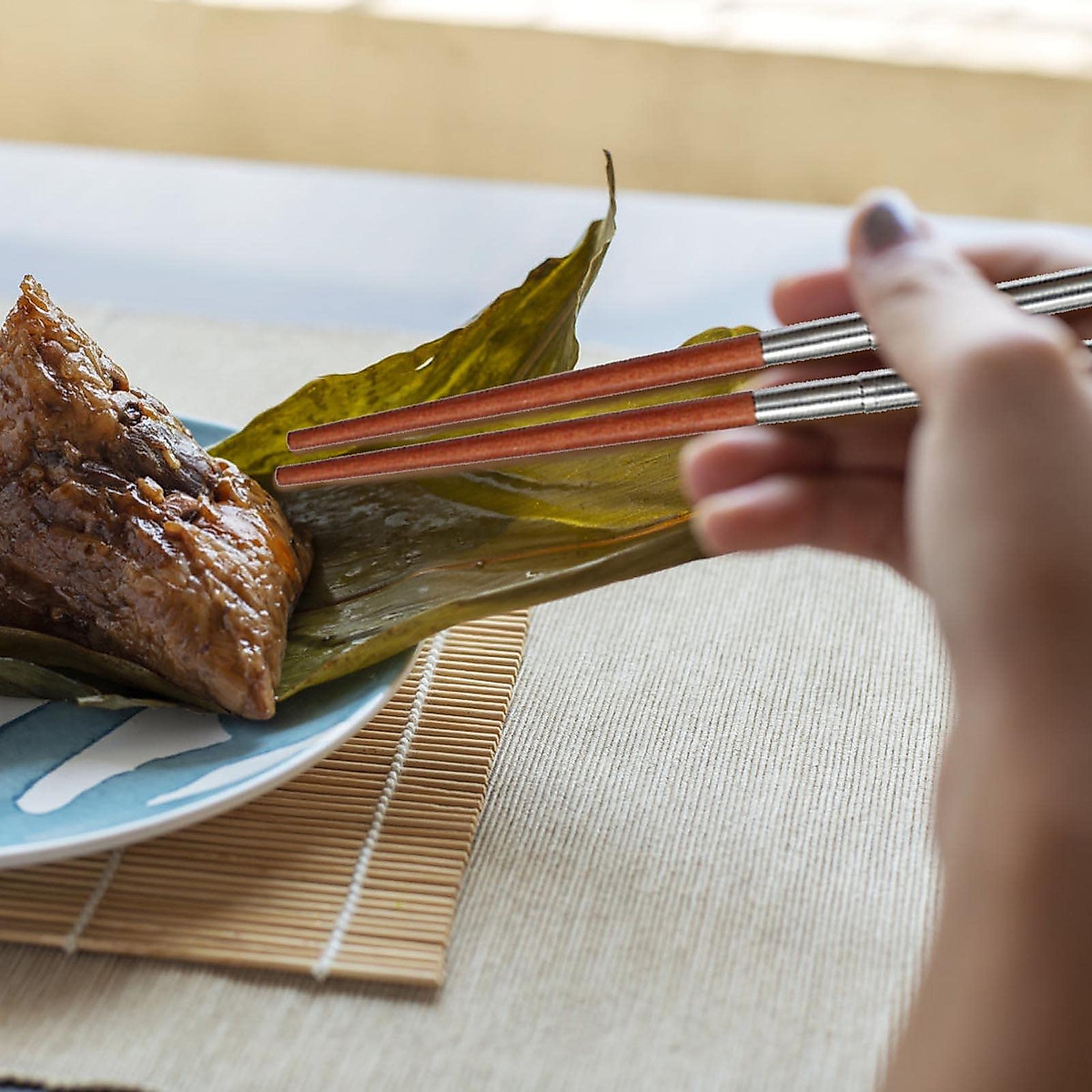 YTGER Reusable Chopsticks Foldable Chopsticks Travel Chopsticks Collapsible Chopsticks, Portable Chopsticks Wooden/Stainless Steel Portable Cutlery