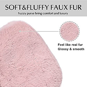 Fur Story Purses for Women Fluffy Crossbody Bag Faux Fur Shoulder Bag with rhinestone Button Fuzzy Plush Purses for Women Girls