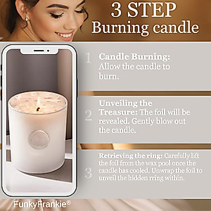 FunkyFrankie® Jewelry Candle with Ring Inside: Size 6 - Patented Luxury Scented Candle | 10oz Candle for Women | Jewelry Candle for Women | White Candle with Jewelry Inside | Jackpot Surprise Taylor