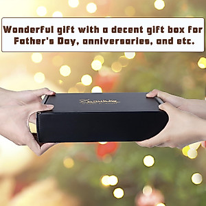 Zcaukya Men's Valet Tray, Jewelry Box Nightstand Organizer with 5 Compartments for Phone Keys Wallet Watch Glasses, Faux Leather Dresser Entryway Catchall Holder for Father's Day Gift (Black)