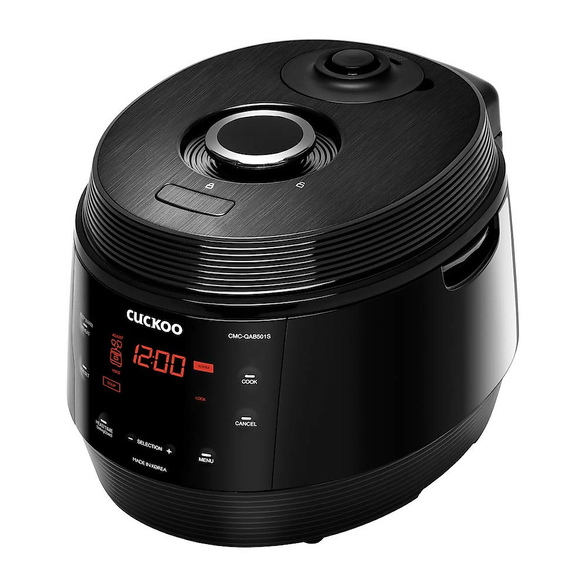 CUCKOO CMC-QAB501SB | 5QT. Standard 8-in-1 Pressure Cooker | 10 Menu Options: Slow Cooker, Sauté, Steamer, Yogurt & More, Made in Korea | Black