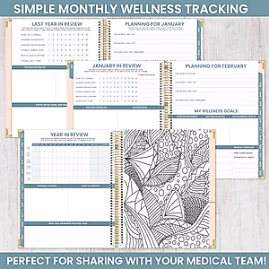 bloom daily planners Undated Chronic Illness Planner & Medical Journal - 12 Month Pain & Symptom Tracker, Mood & Medication Log, Appointment Organizer (7” x 9”)- You Are Stronger Than You Think