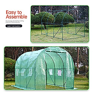 Greenhouse Walk-in Green House Greenhouse Kit with Observation Windows for Outdoor Plants Growing,Green Houses for Outside (L10'xW7'xH7')