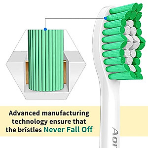 Aoremon Replacement Toothbrush Heads for Philips Sonicare E-Series Essence HX7022/66 and other Screw-on Electric Toothbrush Model, 6 Pack