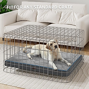 M Waterproof Dog Beds - Outdoor Dog Bed Washable with Oxford Fabric Surface, Egg Crate Orthopedic Foam Pet Bed up to 50lbs with Removable Cover, Machine Washable (Grey,30"x20"x4")