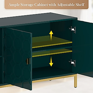 Boyel Living Sideboard Cabinet, Modern Storage Cabinet with 3-Door, Accent Cabinet for Living Room, Hallway, Entryway or Kitchen (Green)