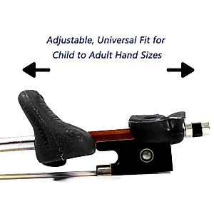 TUOREN Black Violin Bow Holder 4 Strings Bow Grip Partner Violin/Viola Teaching Aid Accessory for Kid Adult Learn Violins