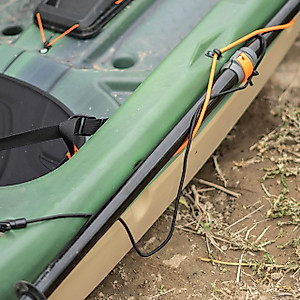 Pelican Adjustable Kayak Paddle Leash Bungee Cord - Easy Hook-and-Loop System with Quick Release Button for Paddle Board, Kayaks, Canoes, and Boat Paddles- Stainless Steel Connectors