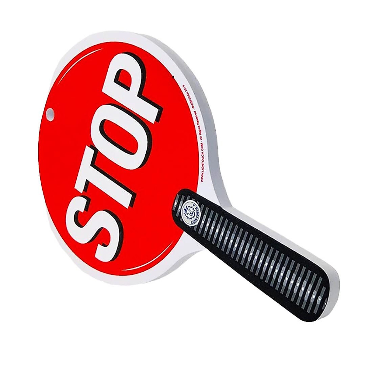 Liontouch Double Sided Stop & Go Sign, Red & Green – 8.9 x 5.5 inches | Durable and Reversible Lollipop-Shaped Foam Toy Paddle for Kids | Ideal for Teaching Children Traffic & Street Safety