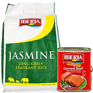 Iberia Corned Beef, 12 oz + Iberia Jasmine Long Grain Fragrant Rice, 18 Pounds