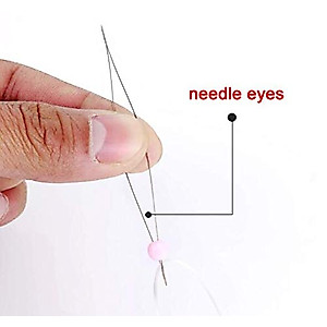 5Pcs Ultrafine Big Eye Beading Pins Professional Beaded Artifact DIY Manual Lead Pin Handicrafts Threading Tool Bead Pearl Piercing DIY Making Accessories for Necklace Bracelet Jewelry (5 Size)