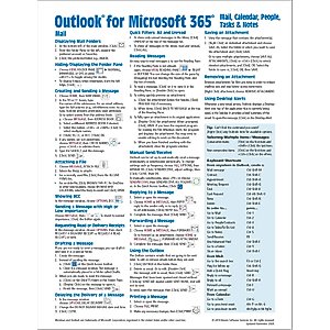 Microsoft Outlook 365 Mail, Calendar, People, Tasks, Notes Quick Reference - Windows Version (Cheat Sheet of Instructions, Tips & Shortcuts - Laminated Guide)