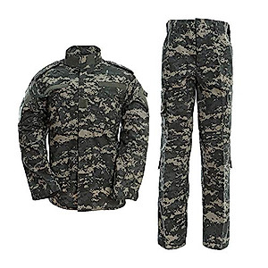 MINGHE Men's Combat Uniform Military Tactical Shirt and Pants Set Cp Camo Long Sleeve Army Suit for Hunting Airsoft Paintball