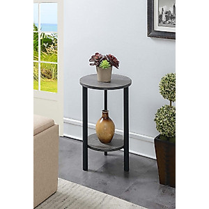 Convenience Concepts Graystone 31 inch 2 Tier Plant Stand, Weathered Gray/Black