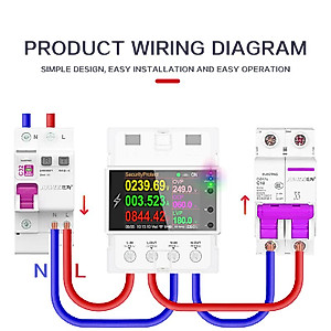 AT4PW 100A Tuya WiFi Din Rail Smart Switch Remote Control AC 220V 110V Digital Power Energy Volt Amp Kwh Frequency Factor Meter