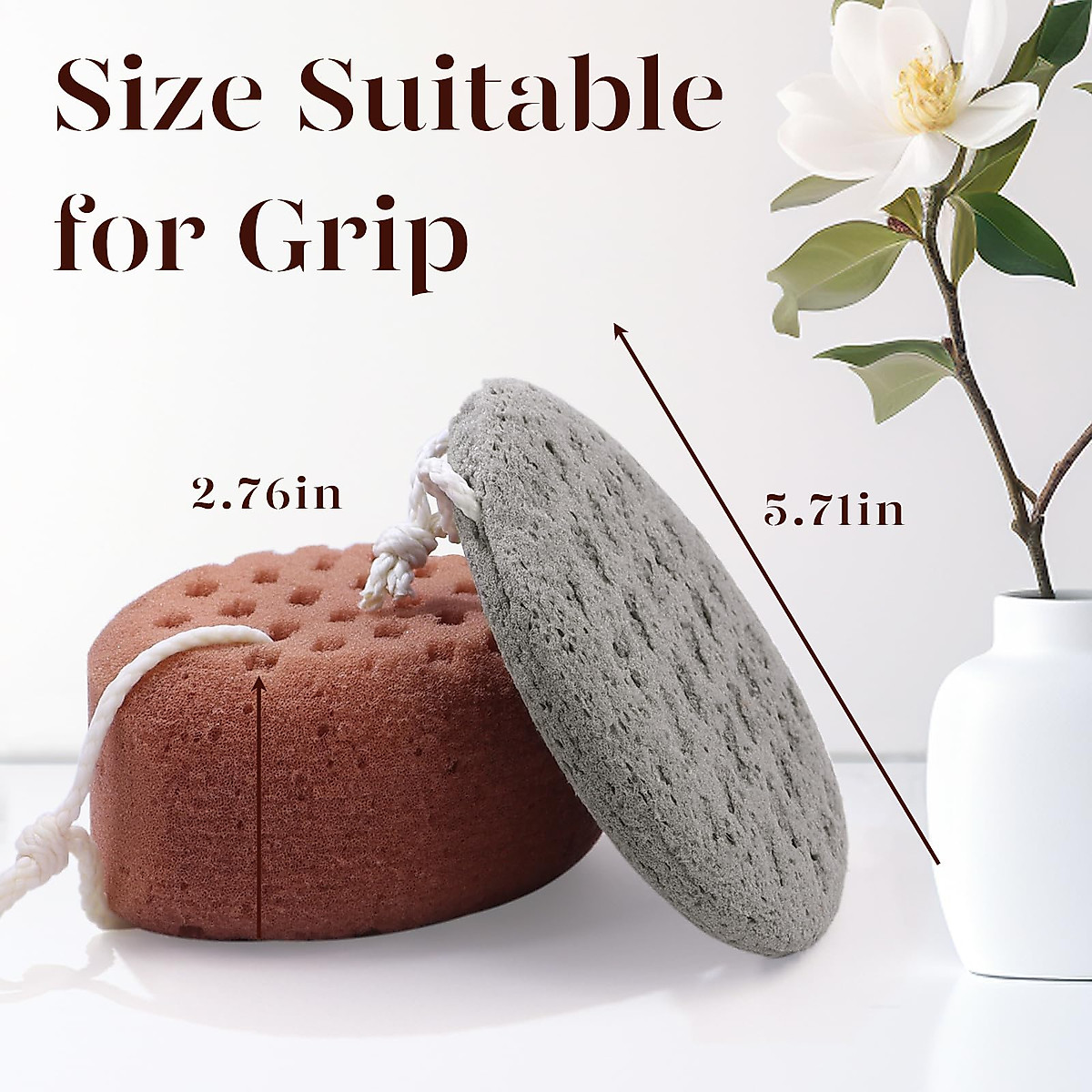 BAIMEI Bath Sponge, Sponge Loofah Body Scrubber, Shower Pouf Cleaning Loofahs Sponge, Shower Use Sponge (2pcs)