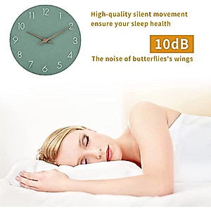 Wall Clock 12 Inch Large Wall Clocks Battery Operated Rustic Wooden Modern Silent Wall Clock Round Easy to Read Non Ticking Analog Clock for Bedroom Living Room Office Kitchen Bathroom Home Deoor