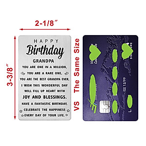 ABNTY Grandpa Happy Birthday Card, Great Grandfather Birthday Gifts Ideas, Metal Engraved Birthday Greeting Card for Grandpa Grandfather