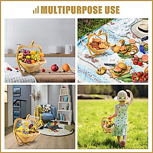 MYOSOTIS Foldable Fruit Basket Gift Snack Box Apple shape fruit bowl holder and Dried fruit basket For Halloween Holiday Party Christmas Decoration (Apple02)