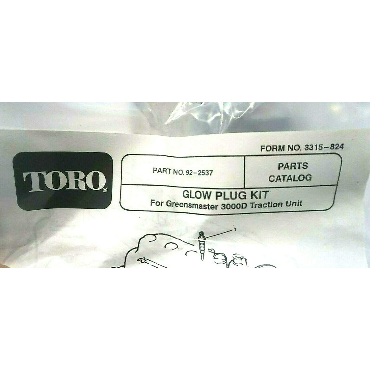 New TORO 92-2537 Glow Plug KIT GR3000D 922537