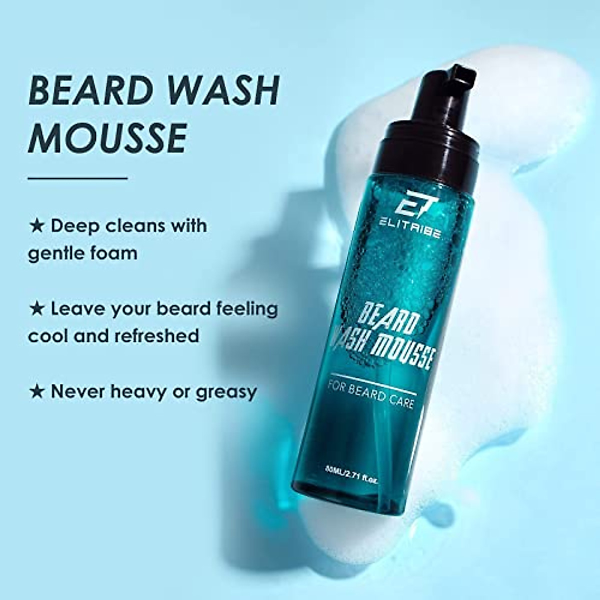 Elitribe Beard Grooming Kit - Light Scent without Overbearing, with a Heavy Metal Comb - Beard Care Kit for men.