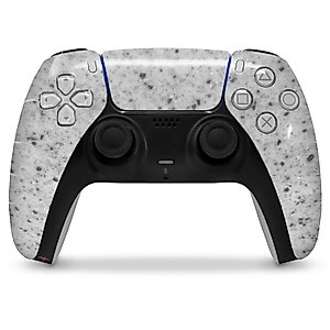 WraptorSkinz Skin Wrap compatible with Sony PS5 DualSense Controller Marble Granite 10 Speckled Black White (CONTROLLER NOT INCLUDED)