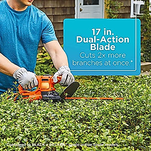 Black Electric Hedge Trimmer, 17-Inch (BEHT150)