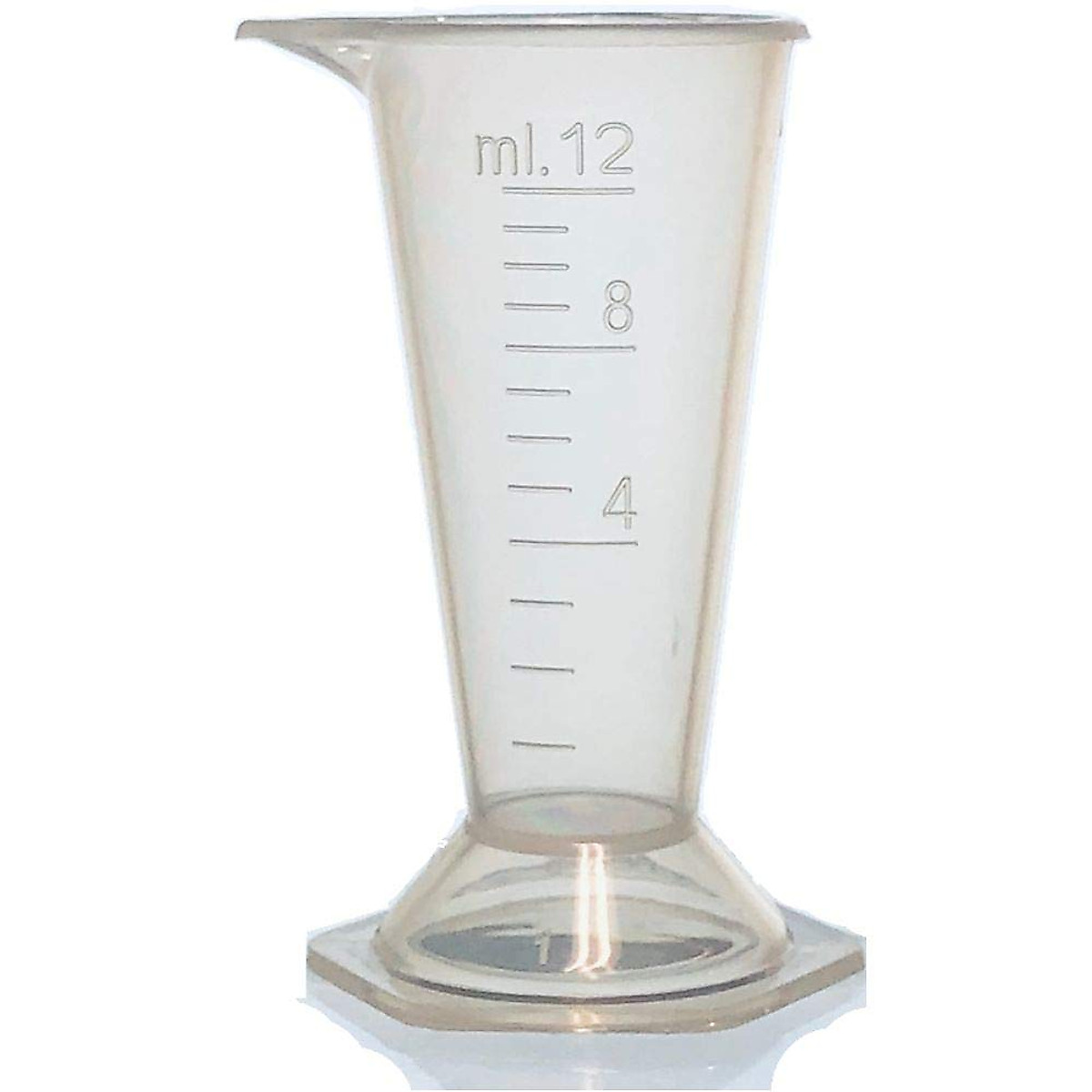 Conical Measuring Cup Set, 5 Sizes - 12, 25, 50, 125, and 200ml, Polypropylene, Hexagonal Base, Karter Scientific
