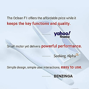 Oclean Electric Toothbrush F1 36,000 VPM Sonic Cleaning with 3 Modes, Rechargeable Sonic Toothbrush 2H Fast USB Charge Last 30 Days W/Smart Timer, for Adults and Teenagers, for Travel - Light Blue