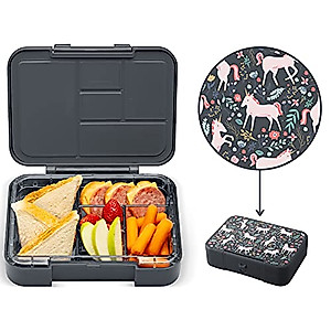 Simple Modern Bento Lunch Box for Kids | BPA-Free Leakproof Container for Girls, Boys, Toddlers with 5 Compartments | Porter Collection | 30oz, Unicorn Fields