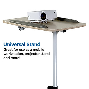 Mount-It! Rolling Desk Adjustable Height, Portable Standing Desk, Mobile Laptop Cart, Small Heavy-Duty with Wheels, Height Adjustable Tilting Bedside Sofa Couch Recliner Tray, Music Stand (MI-7946)