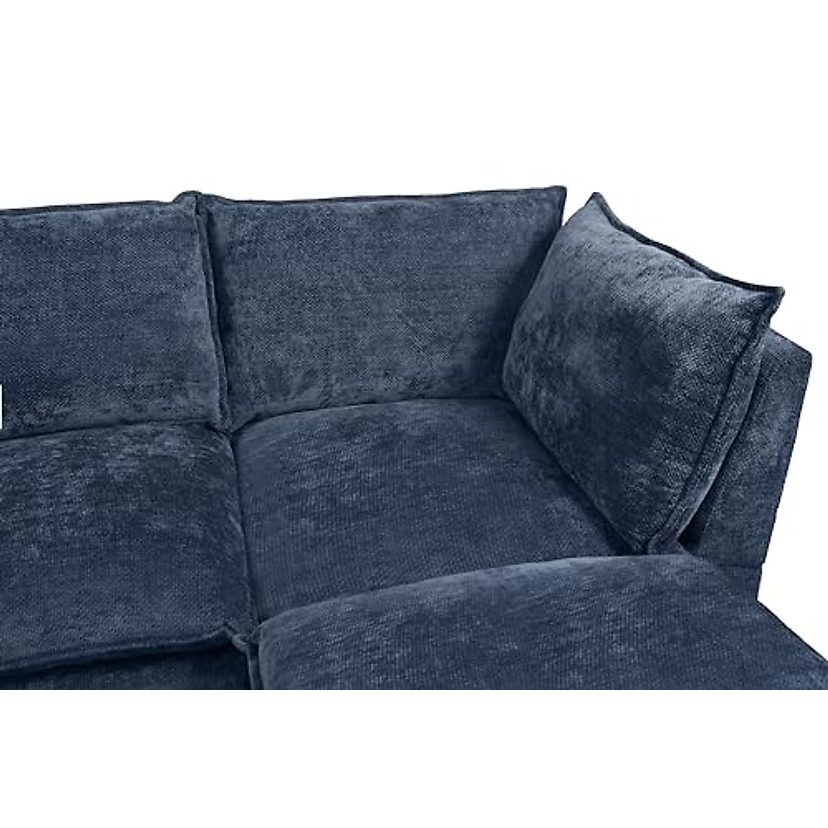 6 Seater Oversized Deep Seat Convertible Modular Sectional Sofa, Free Combination Reversible Sleeper Corner Couch with Movable Ottomans Sets and Solid Wood Legs for Living Room Office