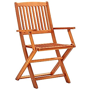 vidaXL Patio Dining Set 5 Piece, Outdoor Dining Set for 4, Table and Chair for Garden Backyard, Dining Chair, Retro Style, Solid Eucalyptus Wood