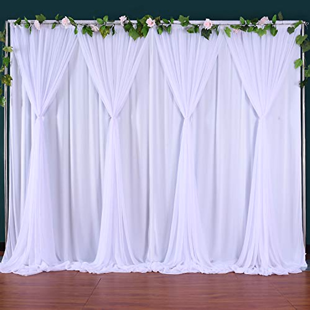 White Tulle Backdrop Curtain for Wedding Reception 10 ft X 7 ft White Curtains for Backdrop Drapes for Parties Baby Shower Birthday Party Bridal Photo Shoot Backdrop Decorations