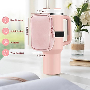 2 Pack Water Bottle Pouch and Silicone Cup Boot Sleeve for Stanley Quencher H2.0 Adventure 40/30 Oz Tumbler with Handle & Iceflow 20oz 30oz,Tumbler Cup Fanny Pack Belt Bag for Stanley Cup Accessories