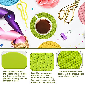 Rubber Jar Opener Gripper Pad, Jar Opener for Weak Hands, Silicone Heat Insulation Pad Round Rubber Grippers for Opening Jars for Elder Kid, People with Arthritic Hands(4PCS)