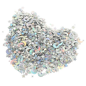 SEWACC 3pcs 1 Decorative Star and Moon Pieces Party Decorations Table Centerpieces Office Decor Anniversary Decoration Sequins Decorate Accessories Confetti Baby Balloon The Pet