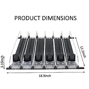 NagTour Drink Organizer for Fridge - Soda Dispenser Display with Smooth and Fast Pusher Glide Width Adjustable (6, 31CM)