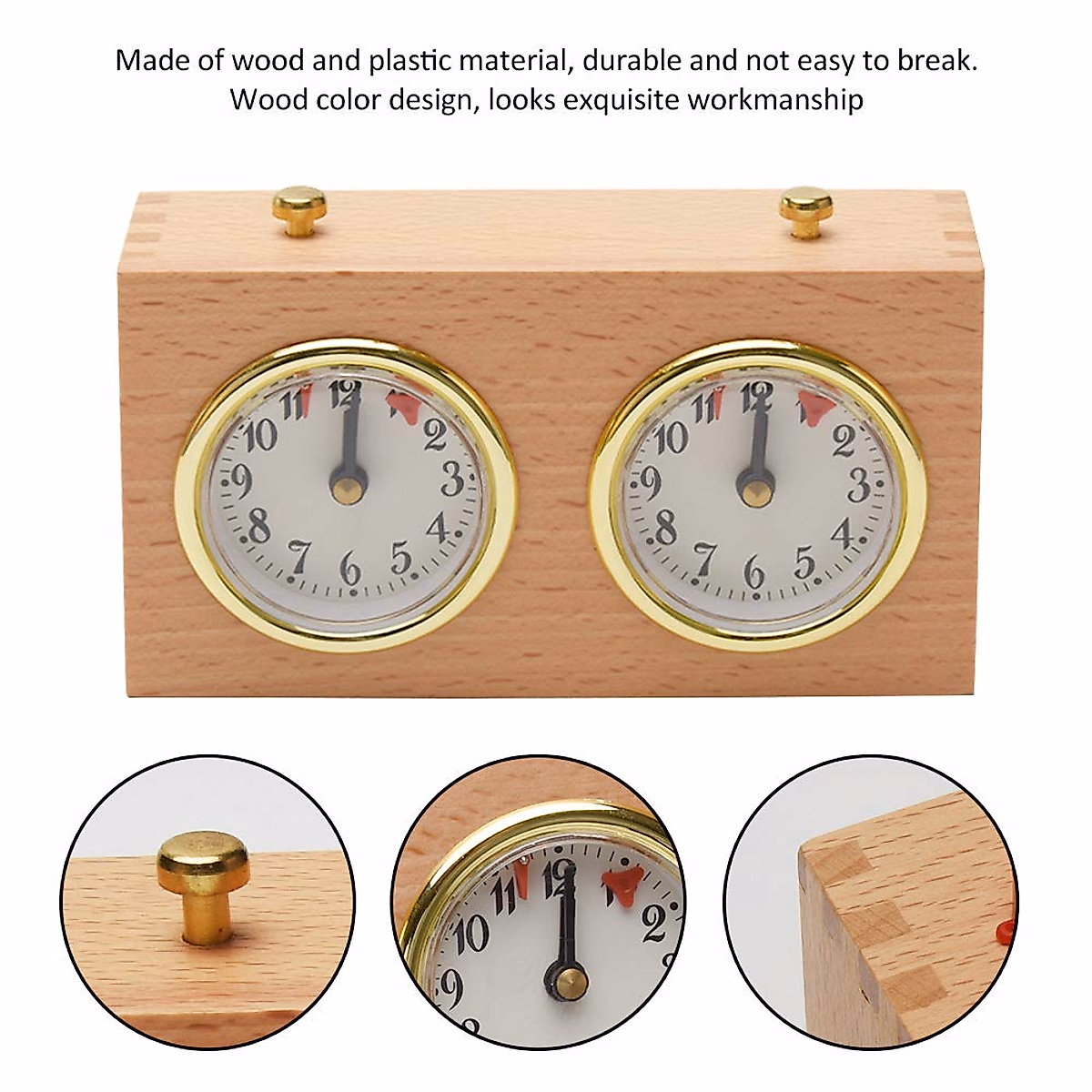 Chess Timer, International Chess Clock, Professional Chess Clock Game Timer, Analogue Clock Chess Timer, I-GO Count Up Count Down Timer, No Battery Needed