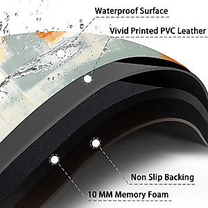 Orange Kitchen Rugs and Mats Set of 2 Cushioned Anti-Fatigue Kitchen Floor Mat 0.4 Inch Thick Burnt Orange Grey Kitchen Mat PVC Non-Slip Waterproof Standing Mat for Sink,Laundry, 17x28+17x47 inch