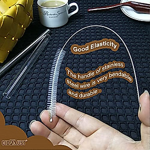 Straw Cleaner Brush Extend 8 inch, Extra Wide 10mm diam Straw Brush, Pipe Cleaners for Water Bottle, Sippy Cup, Baby Bottles, Drinking Straw Cleaning Brush Set 10 Pack