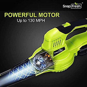 Cordless Leaf Blower, Electric Leaf Blower Battery-Powered, 20V Lithium Leaf Blower Cordless with Battery & Charger, Powerful Cordless Blower Lightweight for Sweeping Snow (Battery&Charger Included)